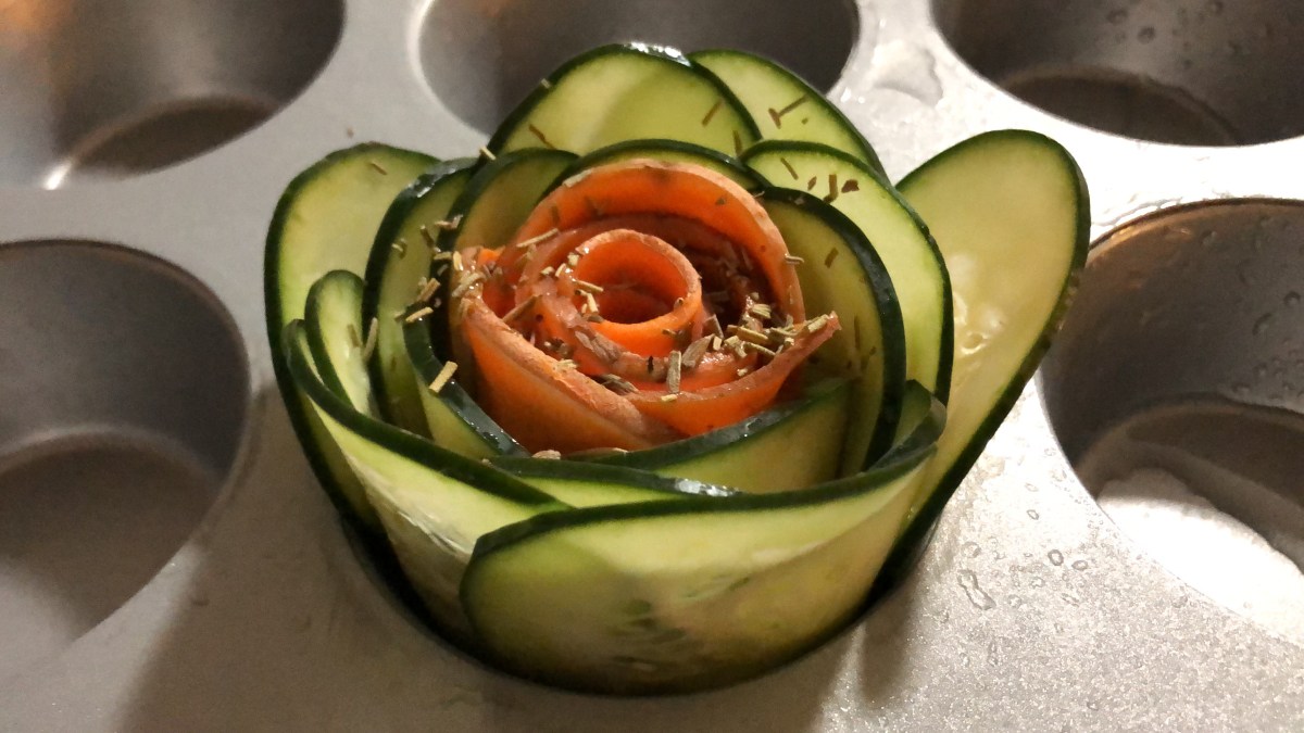 Sweet Potato & Cucumber Rosettes 🏵 – Nat’s Noshes